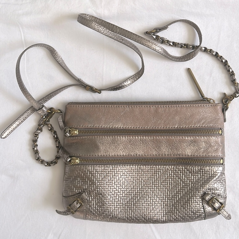 Elliott Lucca Silver/Bronze Metallic Chain Detail Cro… - Gem